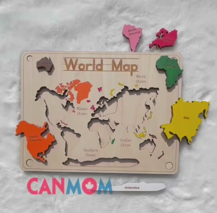 Montessori World Map Puzzle: Engage Young Explorers in Hands-On Geogra ...