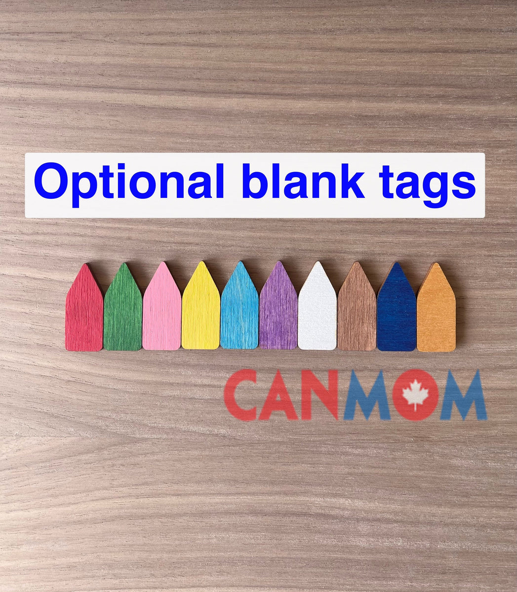 Montessori long bead chains wooden tags – CANMOM